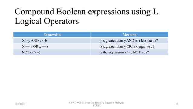 4 Decision Structures and Boolean Logic | PPT
