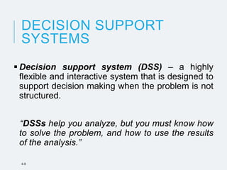 Decision Support and Knowledge Based Systems | PPTX