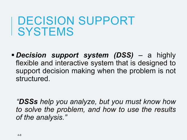 Decision Support and Knowledge Based Systems | PPTX