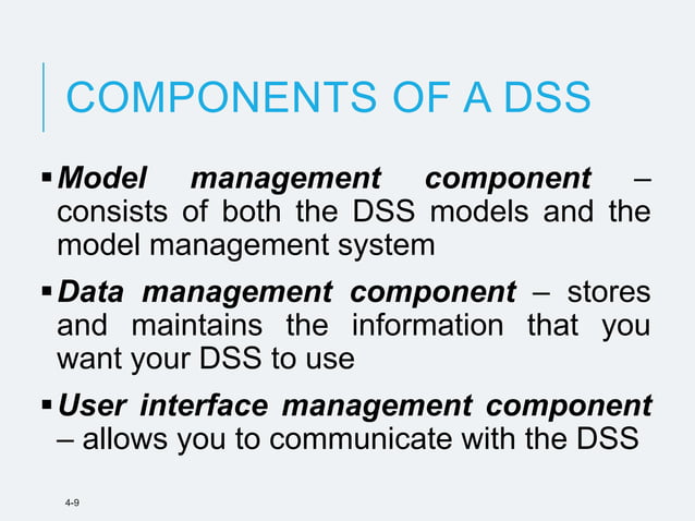 Decision Support and Knowledge Based Systems | PPTX