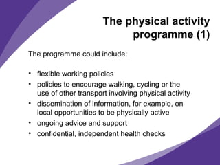 NICE HEALTH GUIDANCE: WORKPLACE | PPT