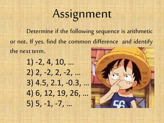 Definition of Arithmetic Sequence | PPT