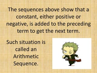 Definition of Arithmetic Sequence | PPT