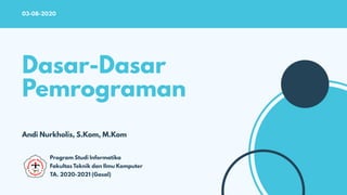 Dasar-Dasar Pemrograman - 4 Deklarasi I/O | PDF