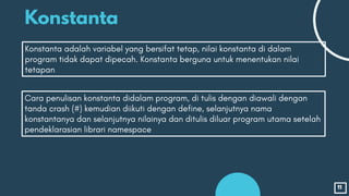 Dasar-Dasar Pemrograman - 4 Deklarasi I/O | PDF