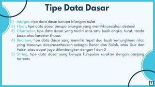 Dasar-Dasar Pemrograman - 4 Deklarasi I/O | PDF