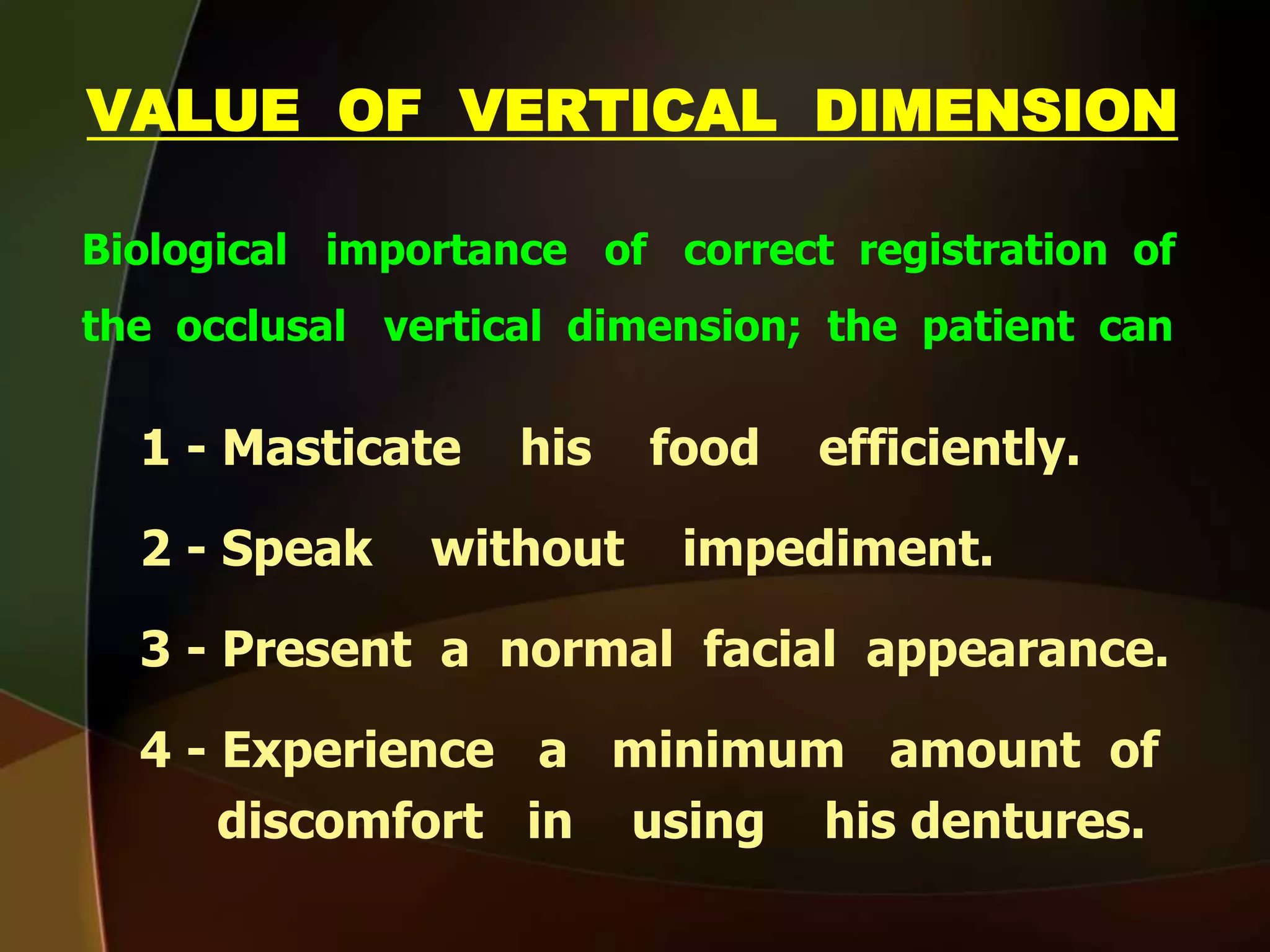 Complete Denture 4- Maxillo-mandibular Relation Records d- Vertical ...