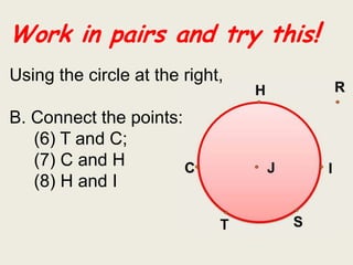 CIRCLES and the POINTS, SEGMENTS, LINES RELATED TO IT | PPTX