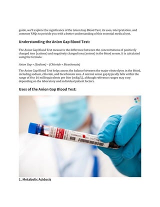 Anion Gap Blood Test: Everything You Need to Know | The Lifesciences ...