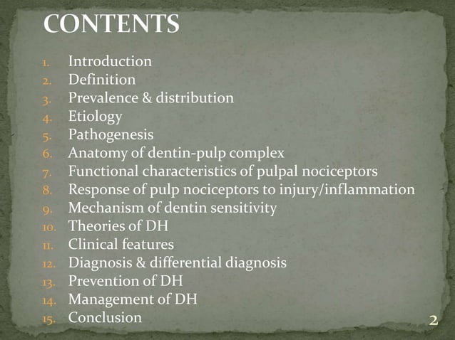 Dentin hypersensitivity | PPTX | Dental Health | Diseases and Conditions