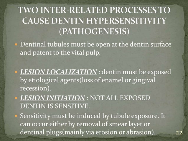 Dentin hypersensitivity | PPTX | Dental Health | Diseases and Conditions
