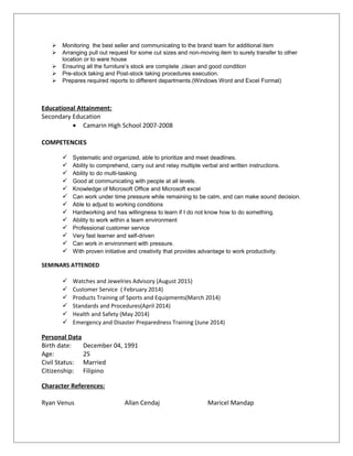 Ronald Dumapit CV | PDF