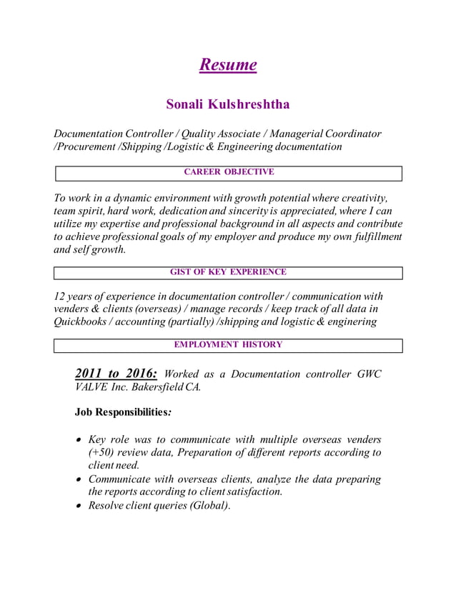 Sonali Resume | PDF