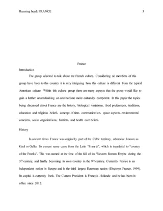 FRENCH PROJECT Paper | DOCX