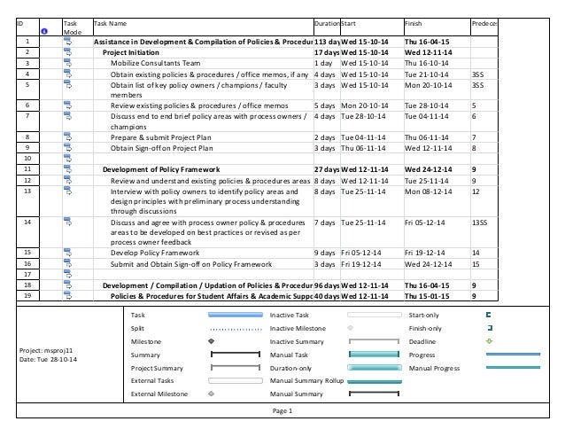 Project Plan - Policies & Procedures v 300
