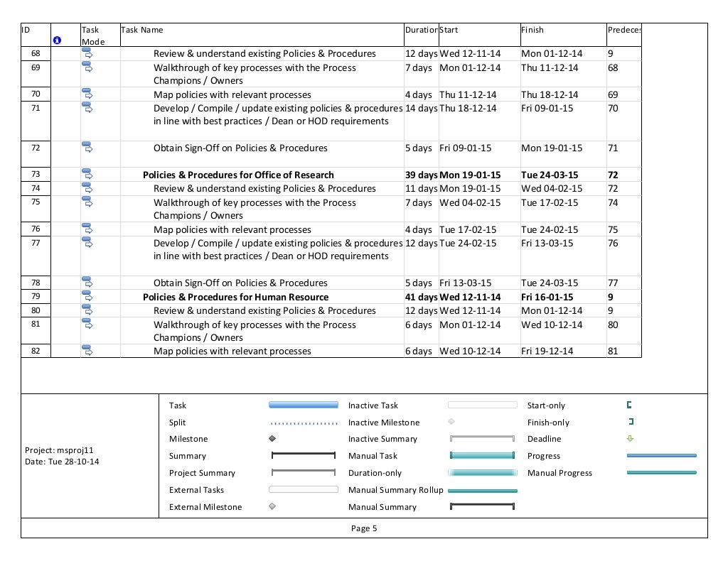 Project Plan - Policies & Procedures v 300