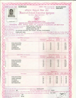 12th Marksheet | PDF