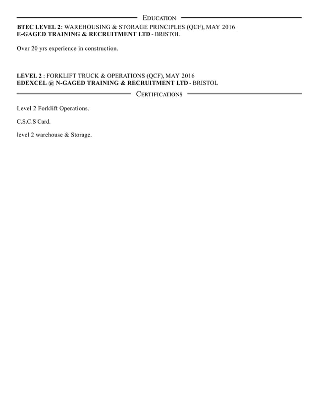 Mr Michael Toye CV 1 (2) | PDF