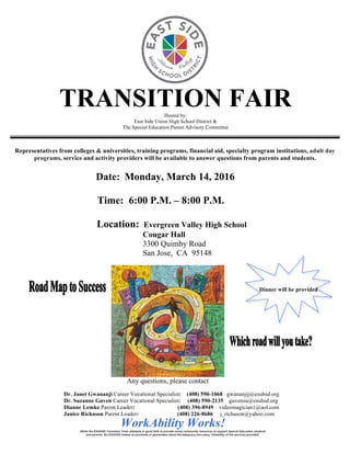 Transition Fair Flyer 2016 Dinner | PDF