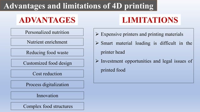 4 D Food Printing of Foods: A Future Path | PPTX | 3-D Graphics | Computer Software and Applications