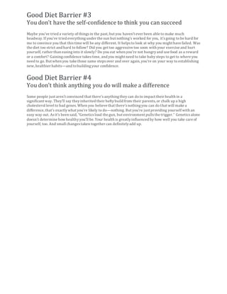 4 diet barriers to healthy behavior | DOCX
