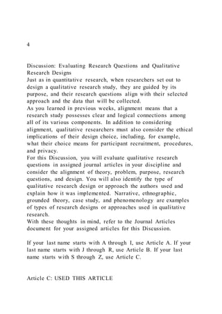 4 discussion evaluating research questions and qualitative r | DOCX