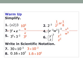 Division Properties of Exponents | PPTX