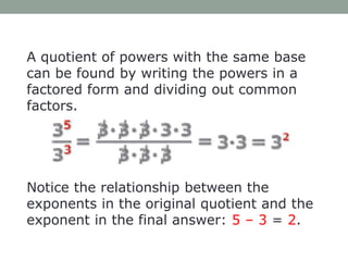 Division Properties of Exponents | PPTX