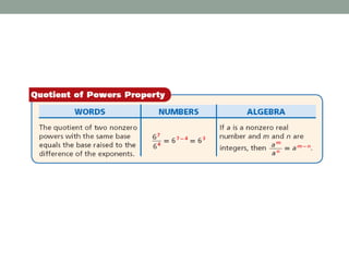 Division Properties of Exponents | PPTX
