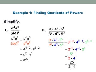 Properties Of Exponents Examples