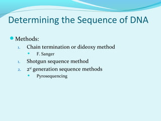 dna sequencing methods | PPT