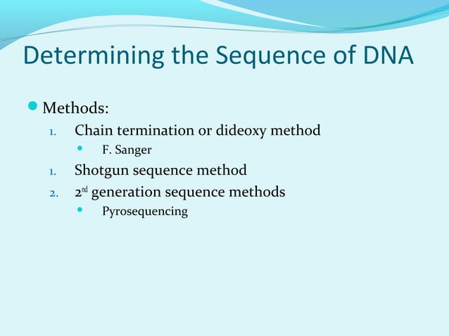 dna sequencing methods | PPT