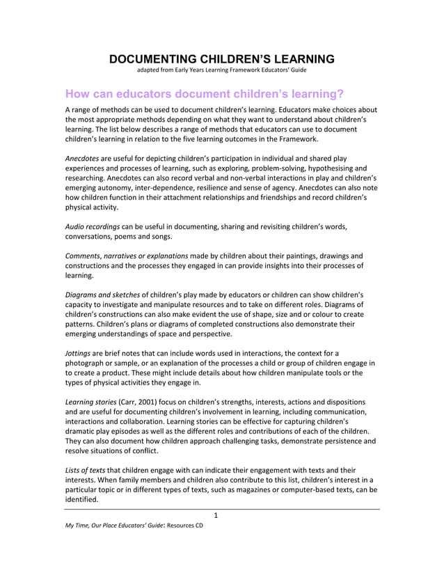4 documentingchildrenslearning | PDF | Drawing and Sketching | Arts and Crafts