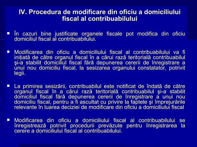 Curs - Domiciliul fiscal | PPT