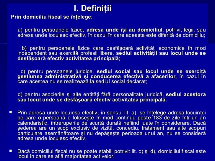 Curs - Domiciliul fiscal