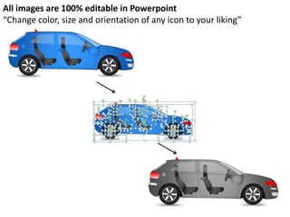 4 door blue car side view powerpoint presentation templates | PPTX