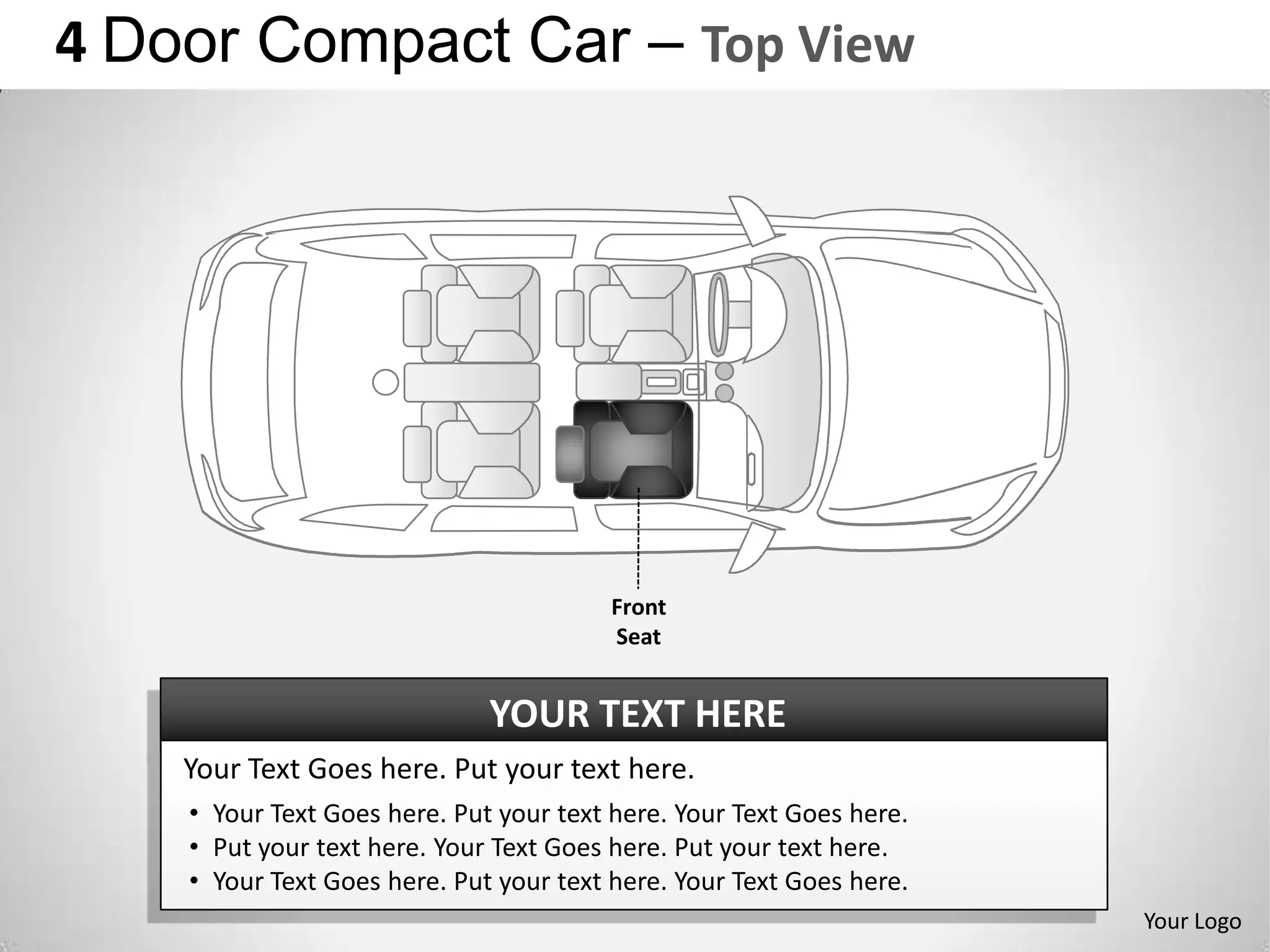 4 door blue car top view powerpoint presentation templates | PPTX ...