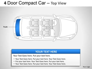 4 door blue car top view powerpoint presentation templates | PPTX