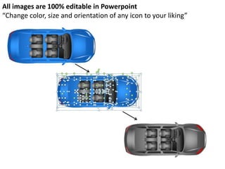 4 door blue car top view powerpoint presentation templates | PPTX