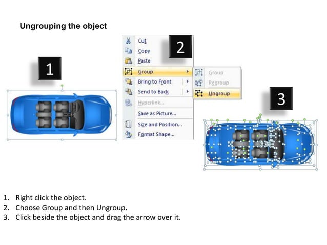 4 door blue car top view powerpoint presentation templates | PPTX ...