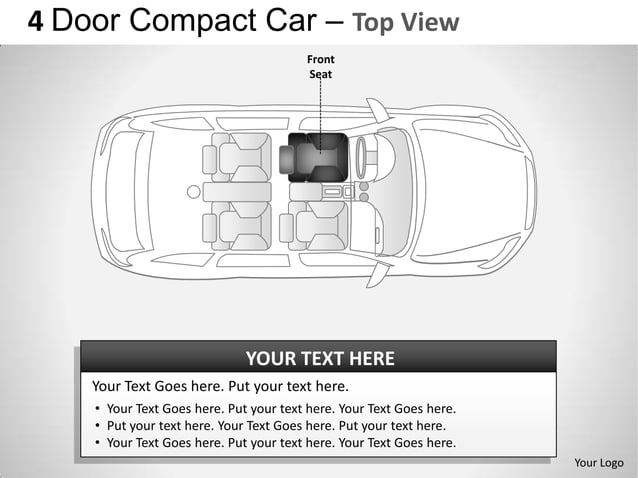 4 door blue car top view powerpoint presentation templates | PPTX ...