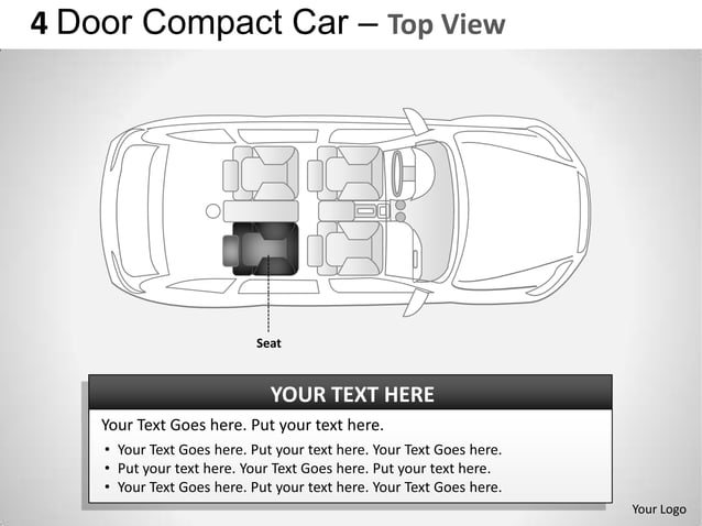 4 door blue car top view powerpoint presentation templates | PPTX ...