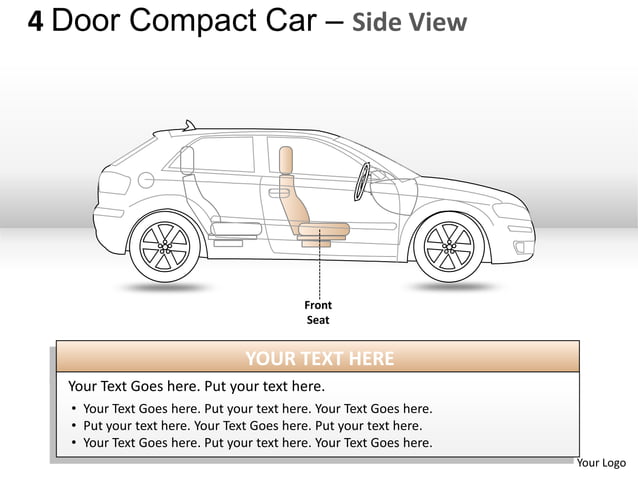 4 door red car side view powerpoint presentation templates | PPTX