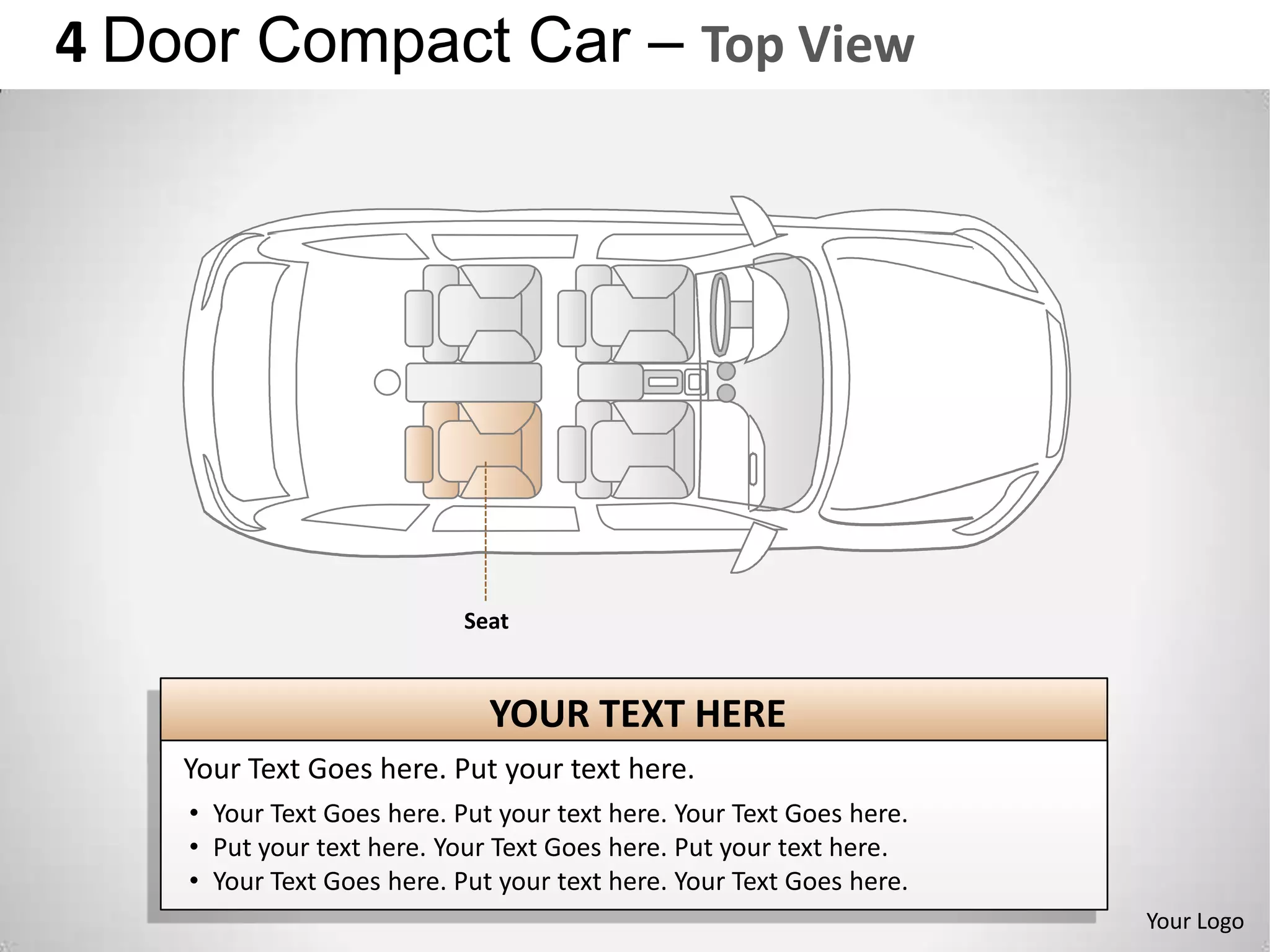 4 door red car top view powerpoint presentation templates | PPTX