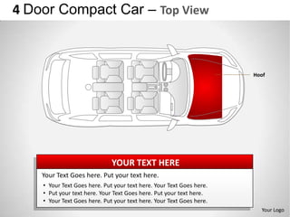 4 door red car top view powerpoint presentation templates | PPTX