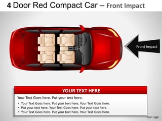 4 door red car top view powerpoint presentation templates | PPTX