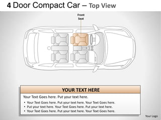 4 door red car top view powerpoint presentation templates | PPTX