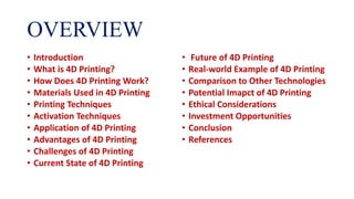 4D Printing.pptxccccccdssdffcvccxxccfffff | PPTX