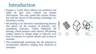 4D Printing.pptxccccccdssdffcvccxxccfffff | PPTX | 3-D Graphics | Computer Software and Applications