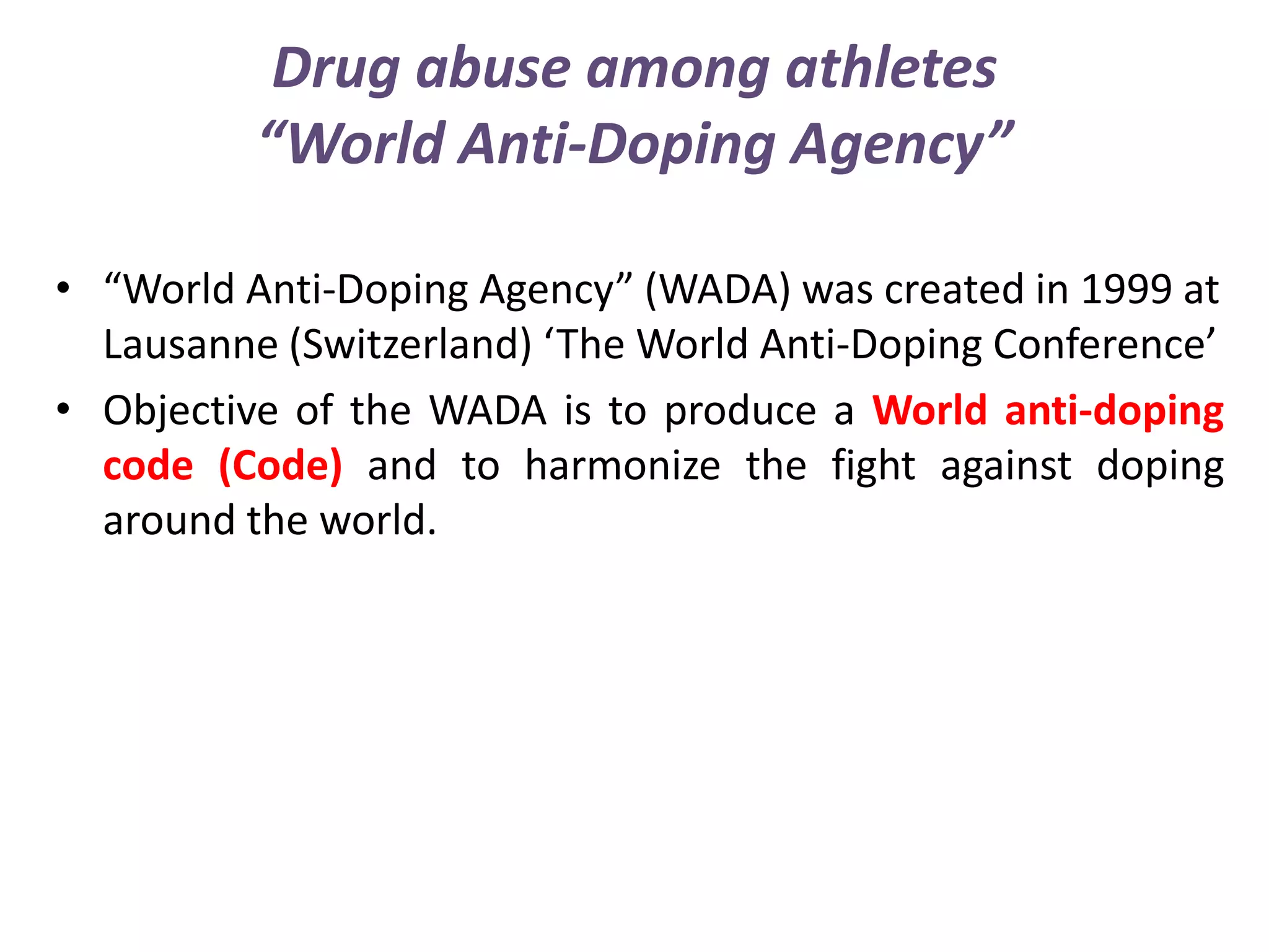 Drug abuse among athletes | PPT